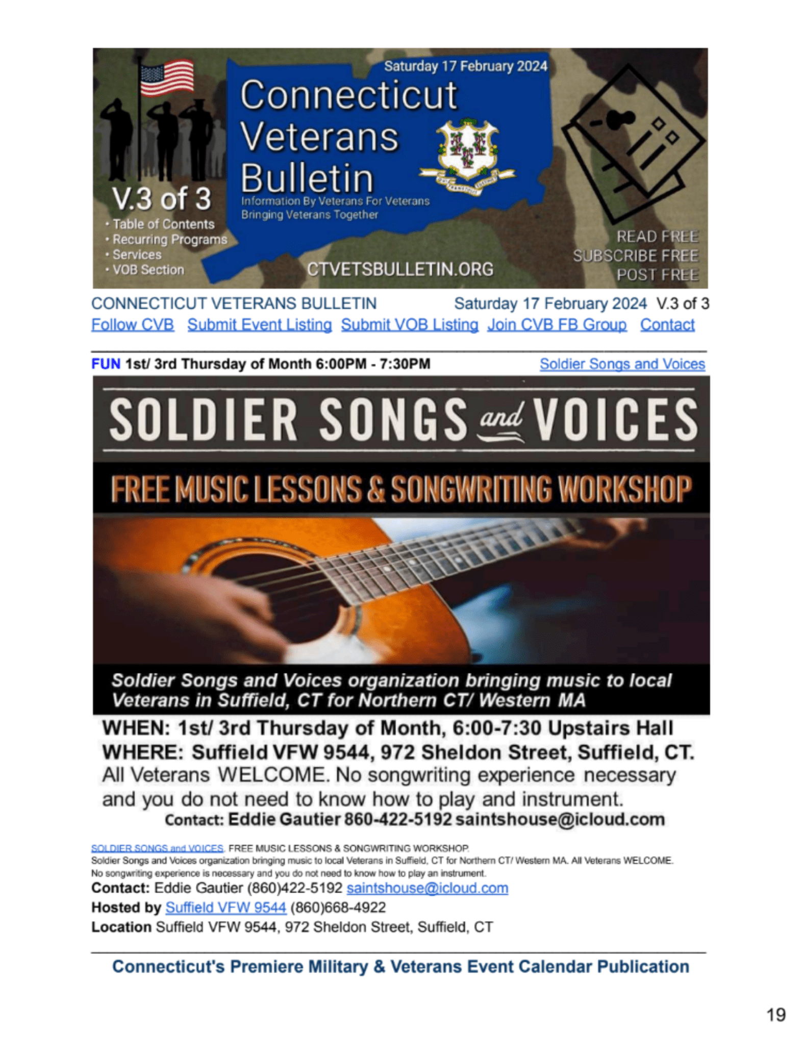 About – CONNECTICUT VETERANS BULLETIN