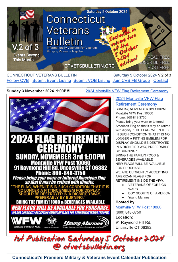 2024 Montville VFW Flag Retirement Ceremony – CONNECTICUT VETERANS BULLETIN