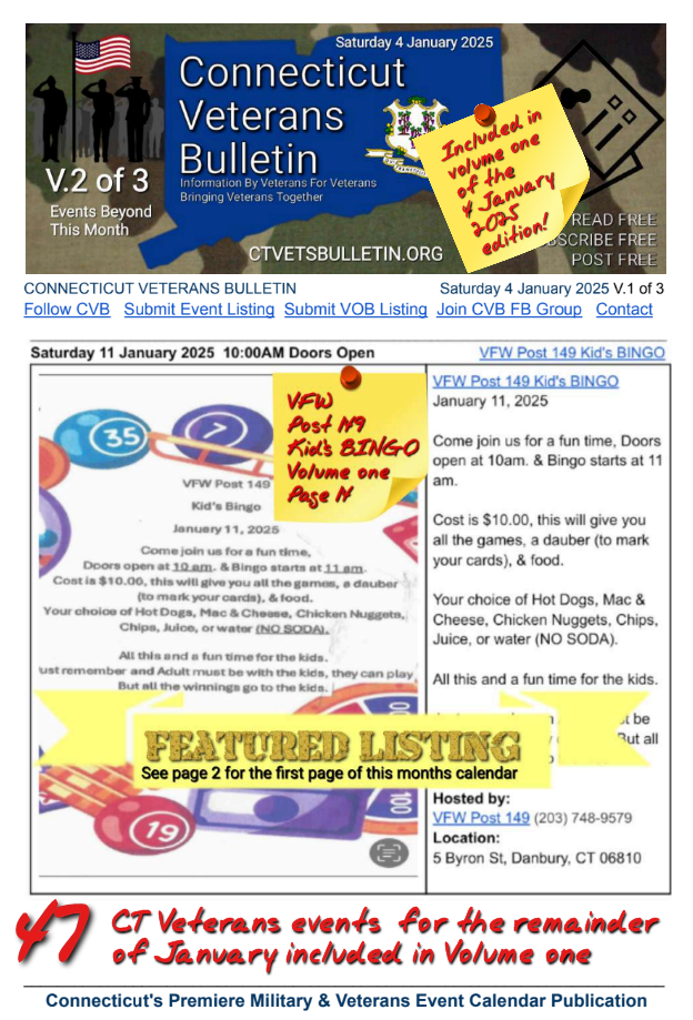 2025 Veteran activities – CONNECTICUT VETERANS BULLETIN