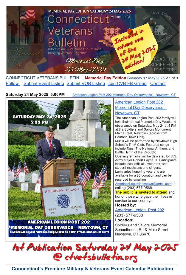 Memorial Day Parade 2025 – CONNECTICUT VETERANS BULLETIN