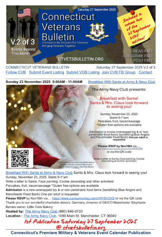 Breakfast with Santa Army & Navy Club – CONNECTICUT VETERANS BULLETIN