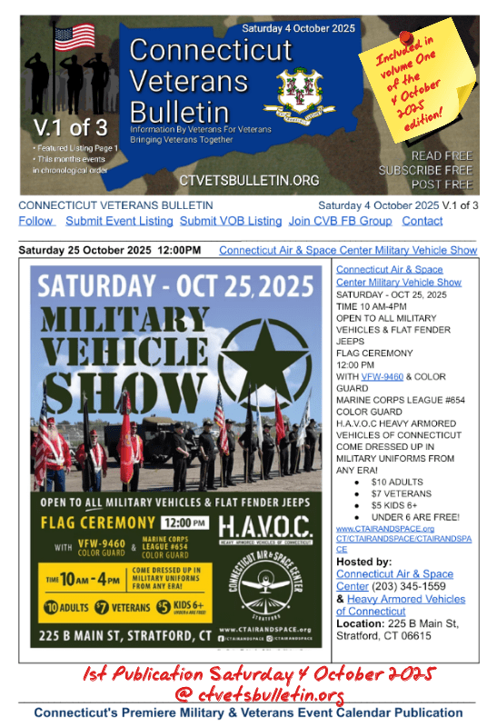 Military Vehicle Show – CONNECTICUT VETERANS BULLETIN