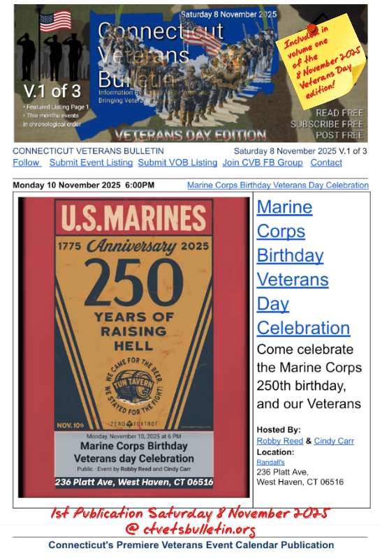 Marine Corps birthday celebration – Page 2 – CONNECTICUT VETERANS BULLETIN