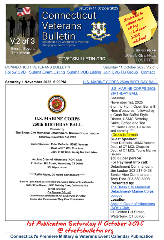 Marine Corps Ball 2025 – CONNECTICUT VETERANS BULLETIN